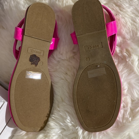 Rouge! | Shoes | New Rouge Barbie Pink Flat Sandals With Stretchy ...